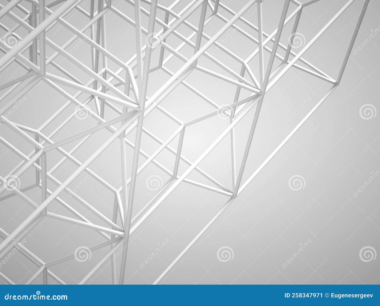 Abstract High-tech Installation, White Wire-frame Mesh Stock ...