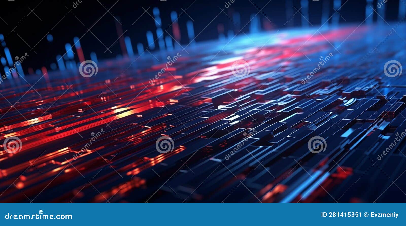 Abstract High Technology Lines Connect of Future on Dark Blue ...