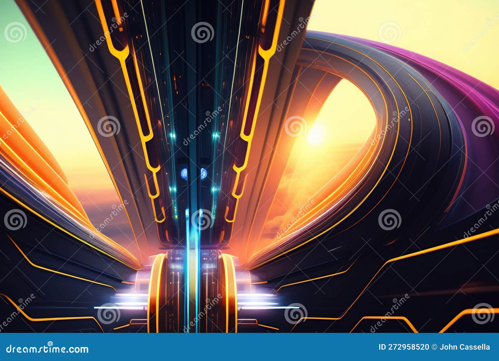 Abstract Highway Background with Lights Stock Illustration ...