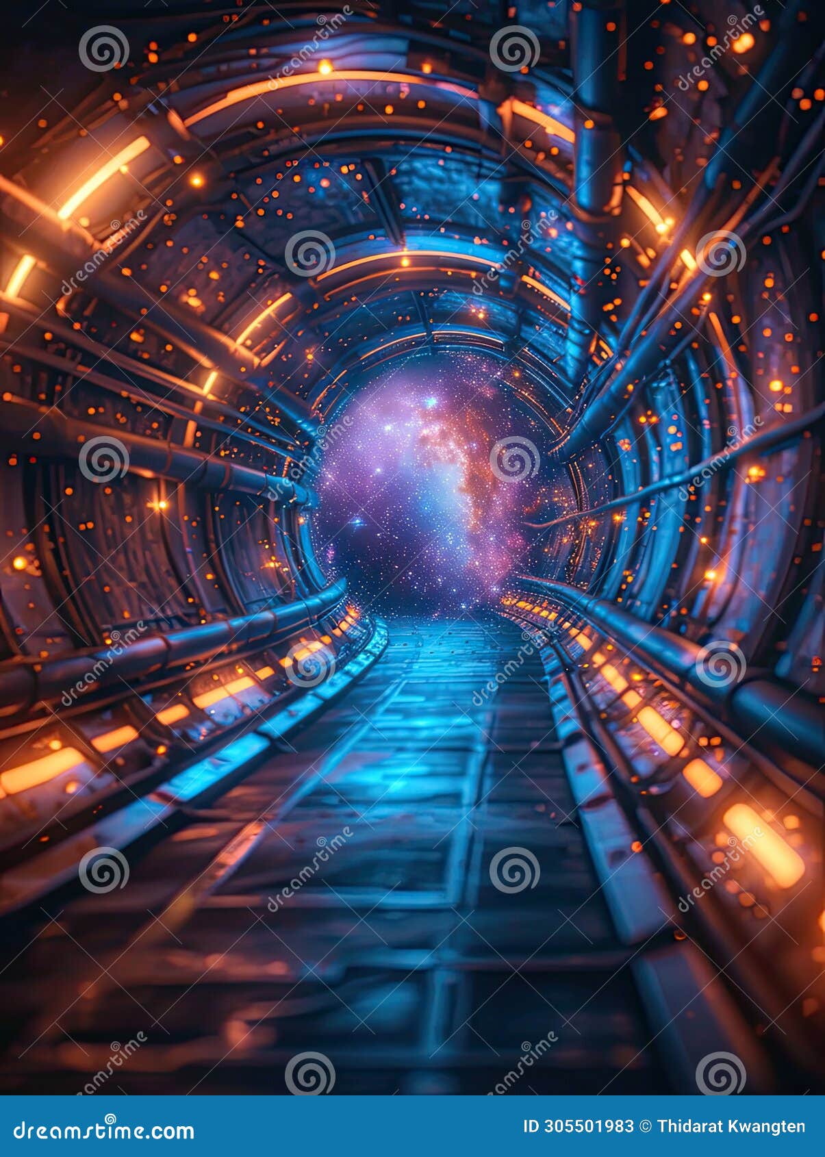 Abstract Highway Path through Digital Binary Towers in the City. Big ...