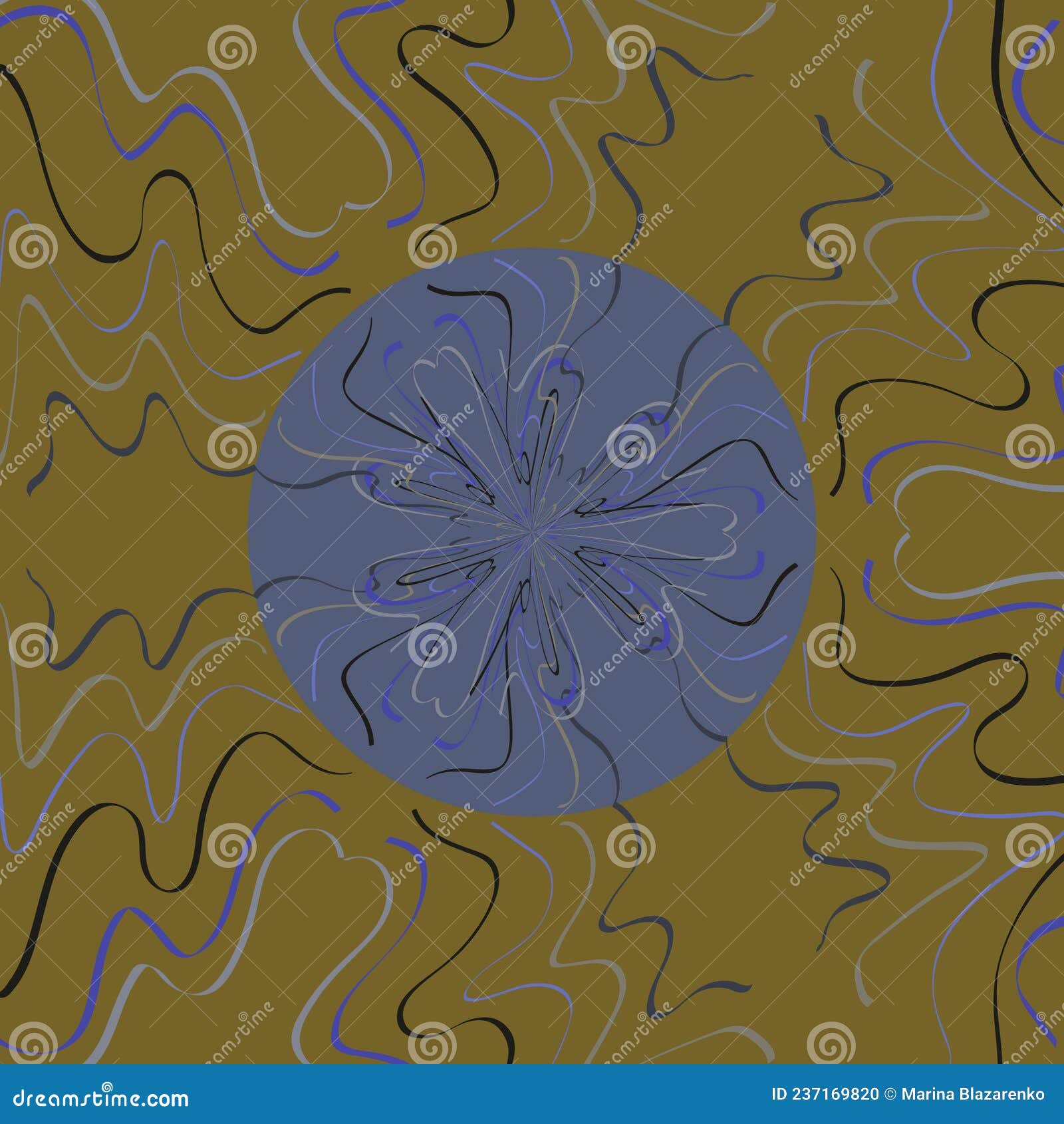 Abstract Pattern in the Hippie Style with a Gray Center .3d Stock ...