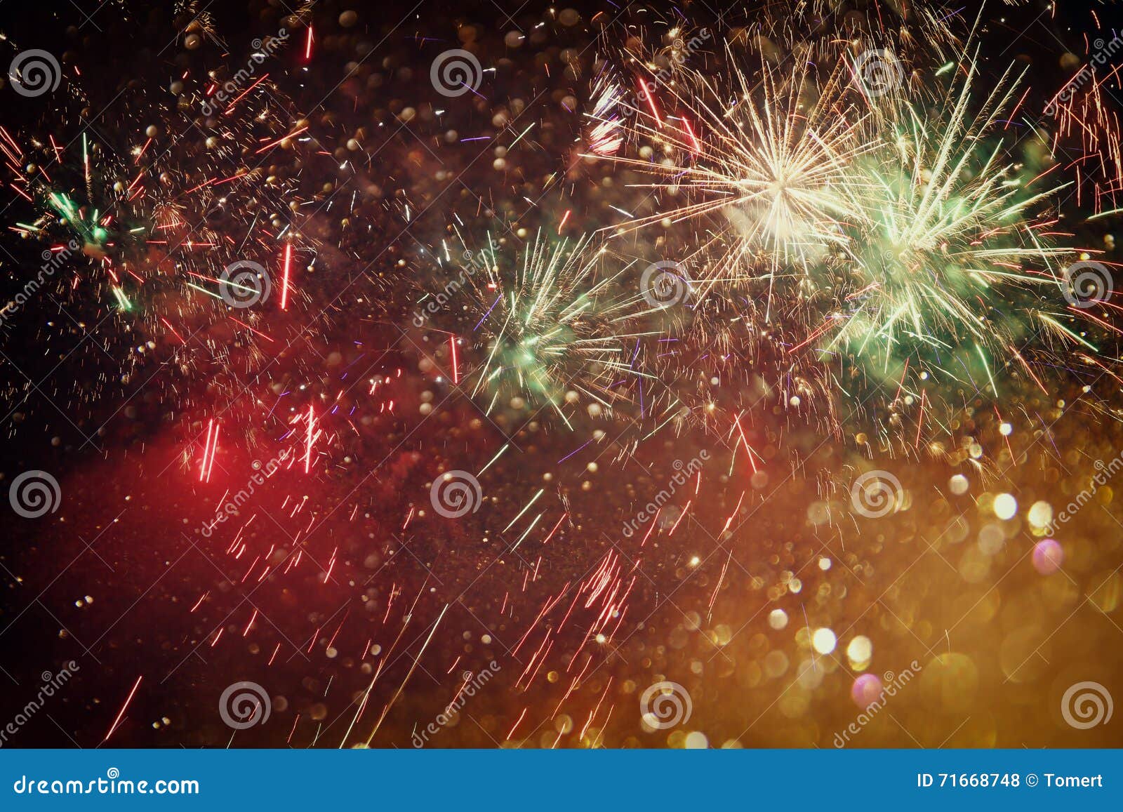 Abstract Holiday Background, Glitter Lights and Firework Overlay Stock ...