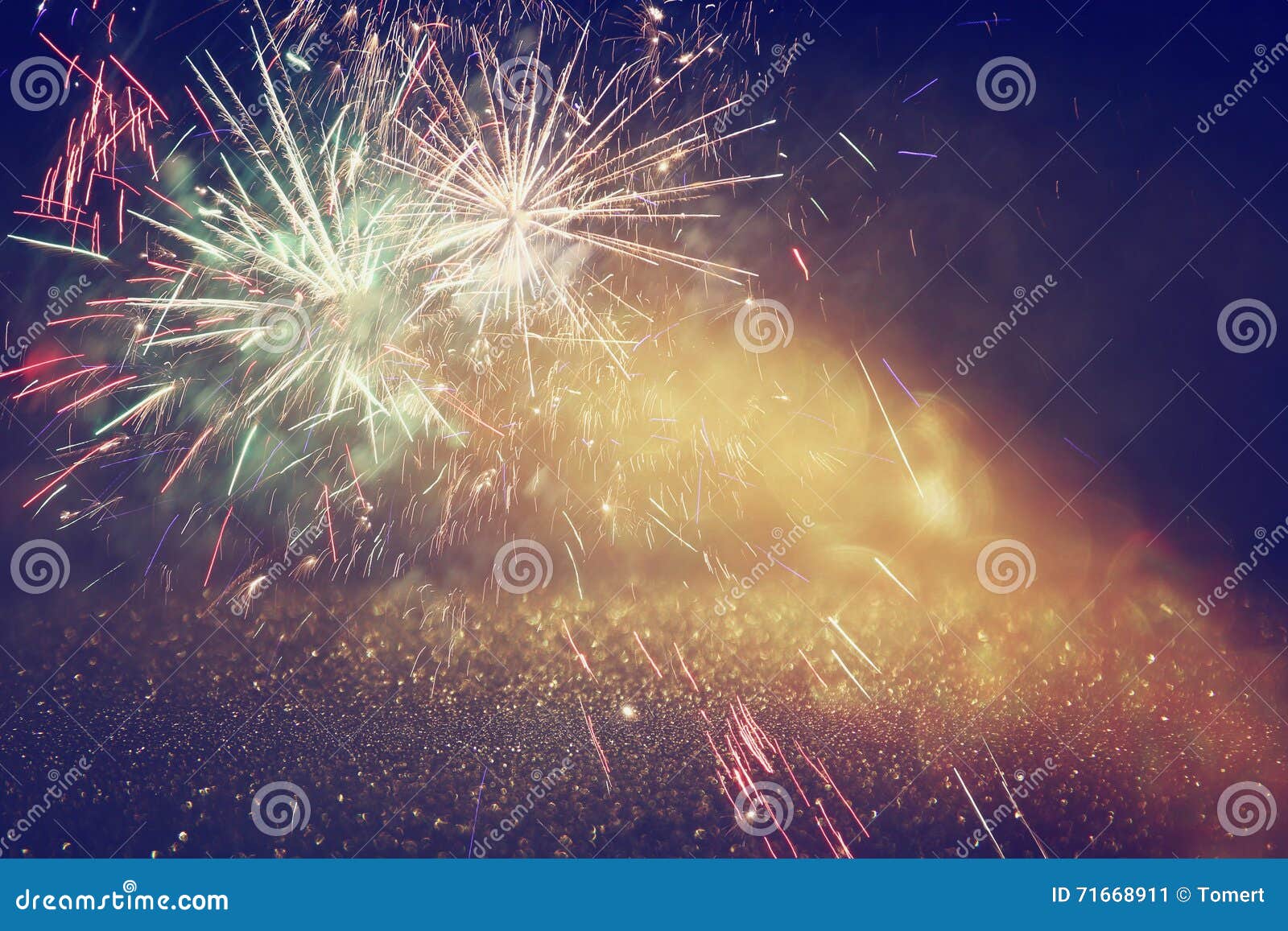 Abstract Holiday Background, Glitter Lights and Firework Overlay Stock ...