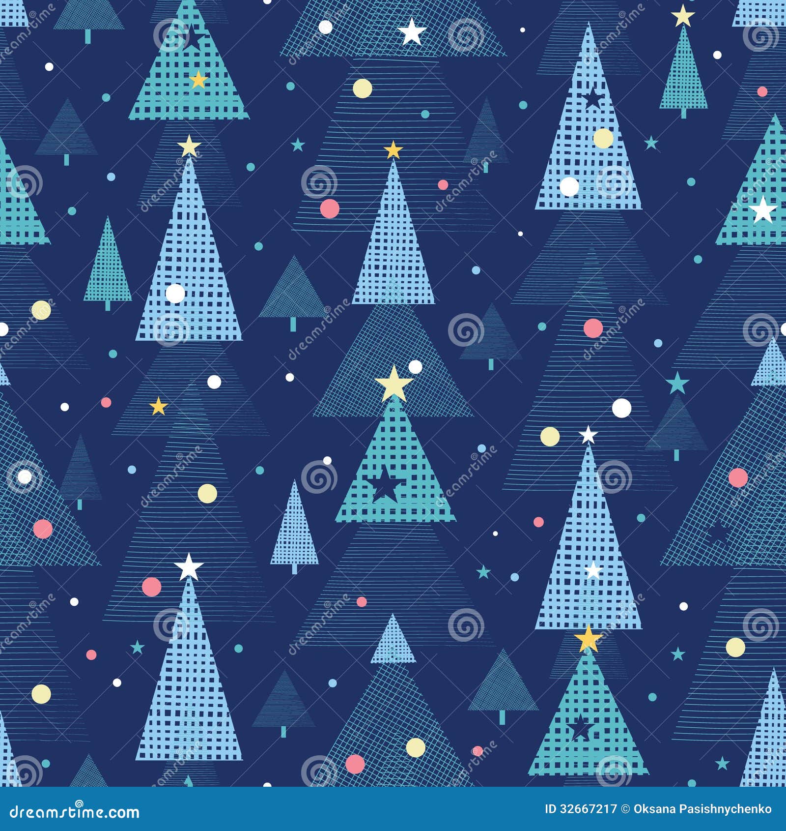 Abstract Holiday Christmas Trees Seamless Pattern Stock Vector ...