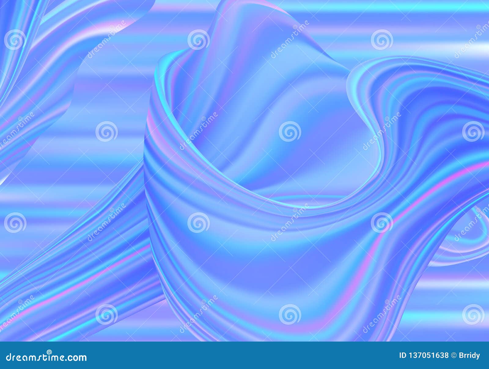 Abstract Holographic Illustration with Dynamic Wave. Vector Digital ...