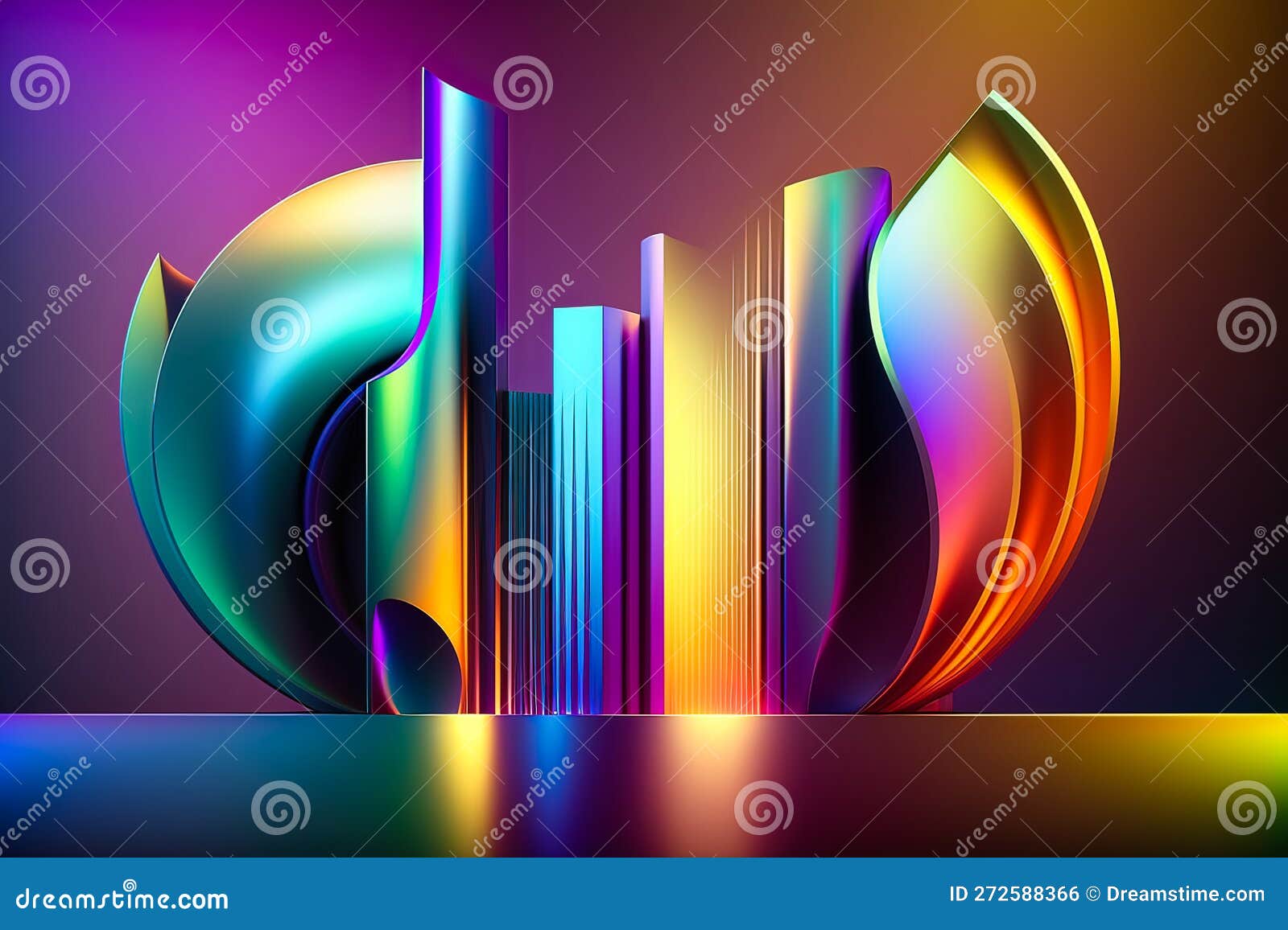 Abstract Holographic Multi-colored Crystals with Rays and Waves of ...