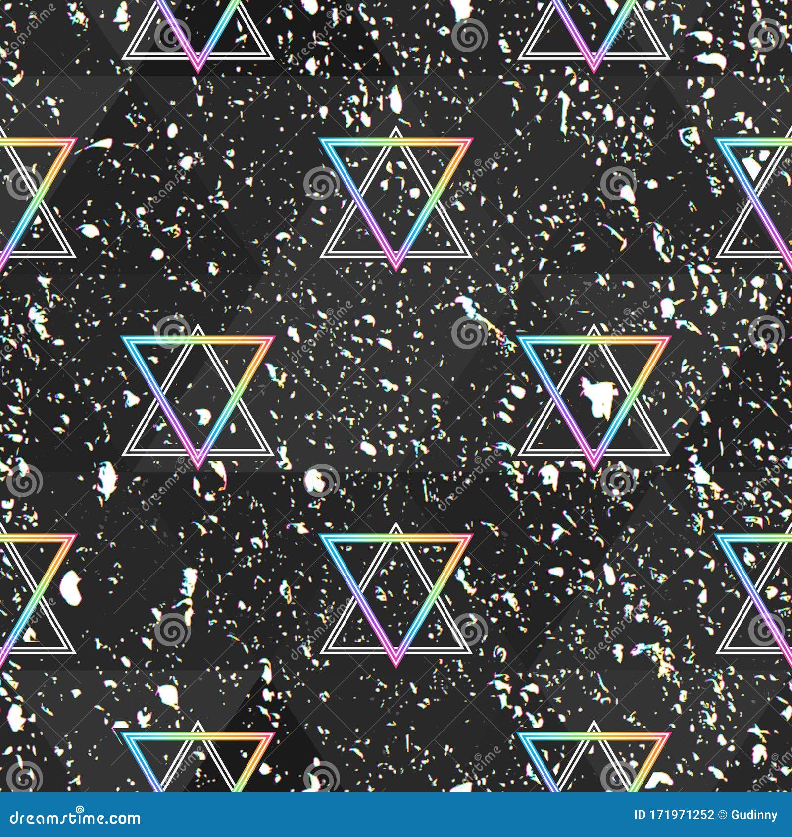 Abstract Holographic Seamless Pattern with Grunge Texture Stock Vector ...