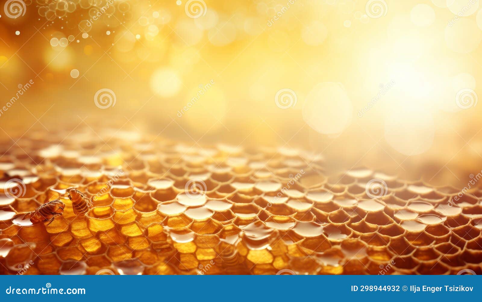 Abstract Honey and Honeycomb Pattern on Modern Geometric Background ...