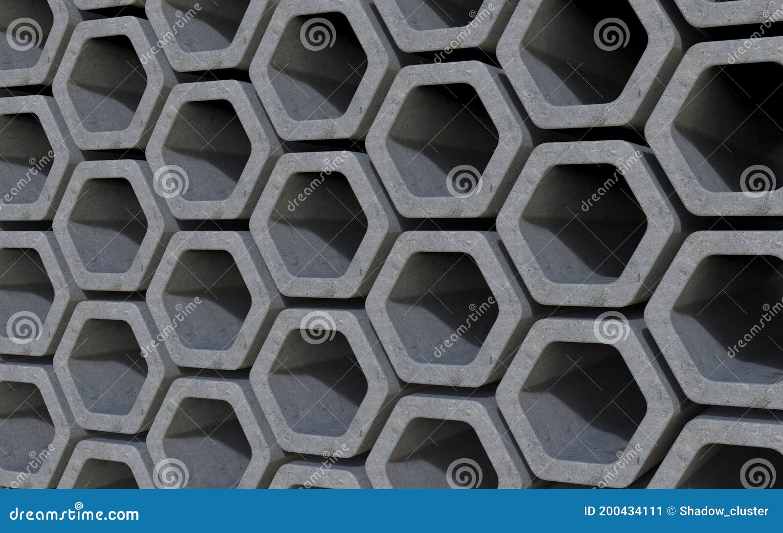 Abstract Honeycomb Geometric Concrete Wall Texture. Side View Stock ...