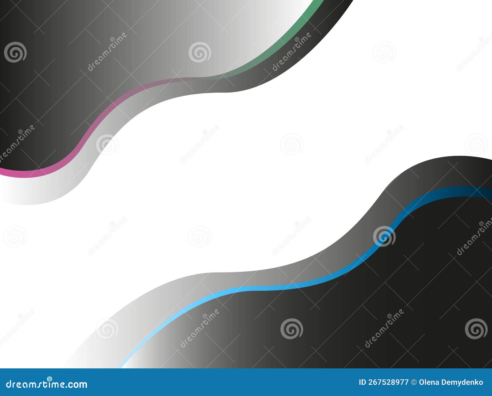 Abstract Horizontal Background with Colorful and Black Waves. Stock ...