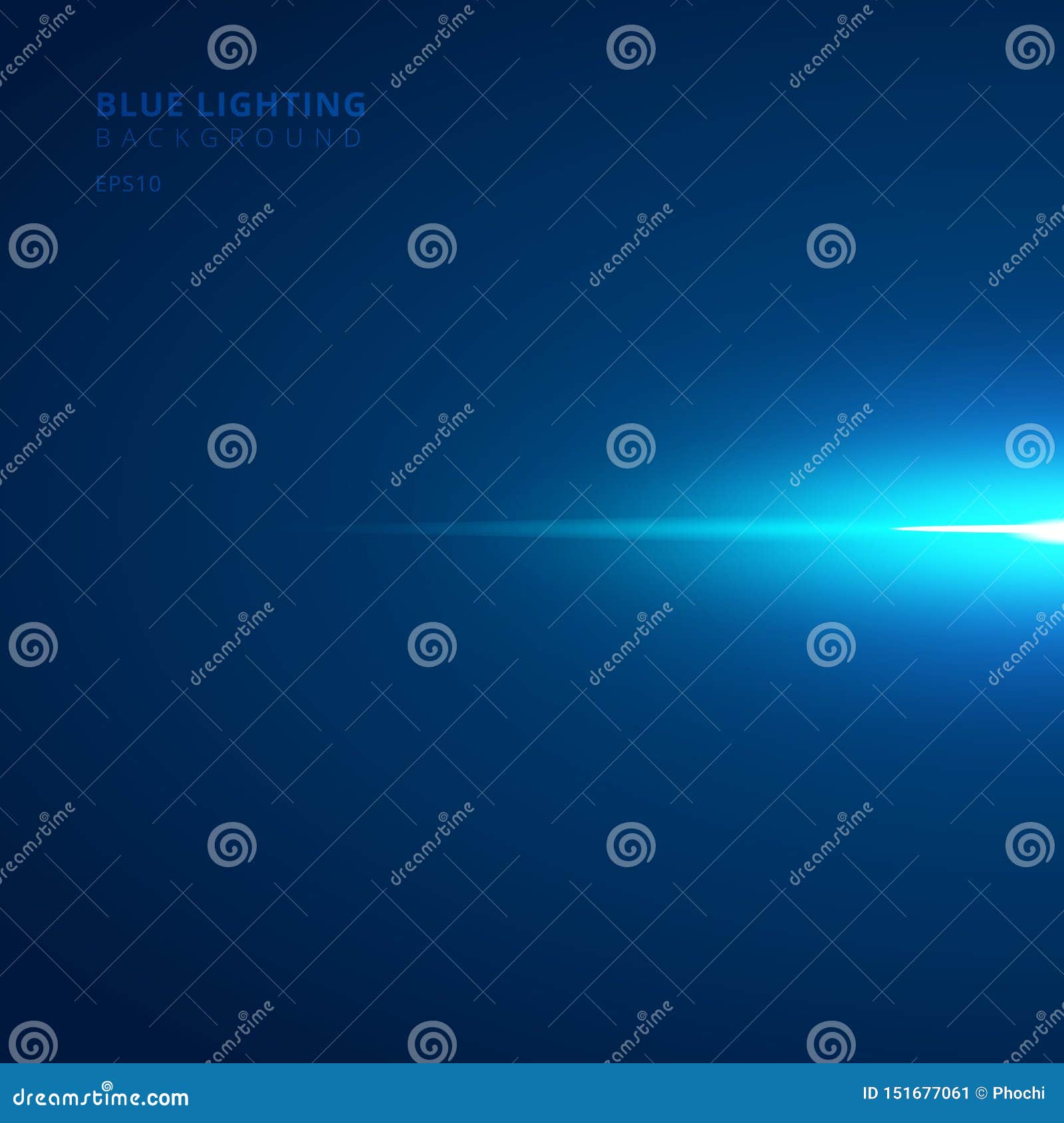 Abstract Horizontal Blue Ray Light Strips on Dark Background Stock ...