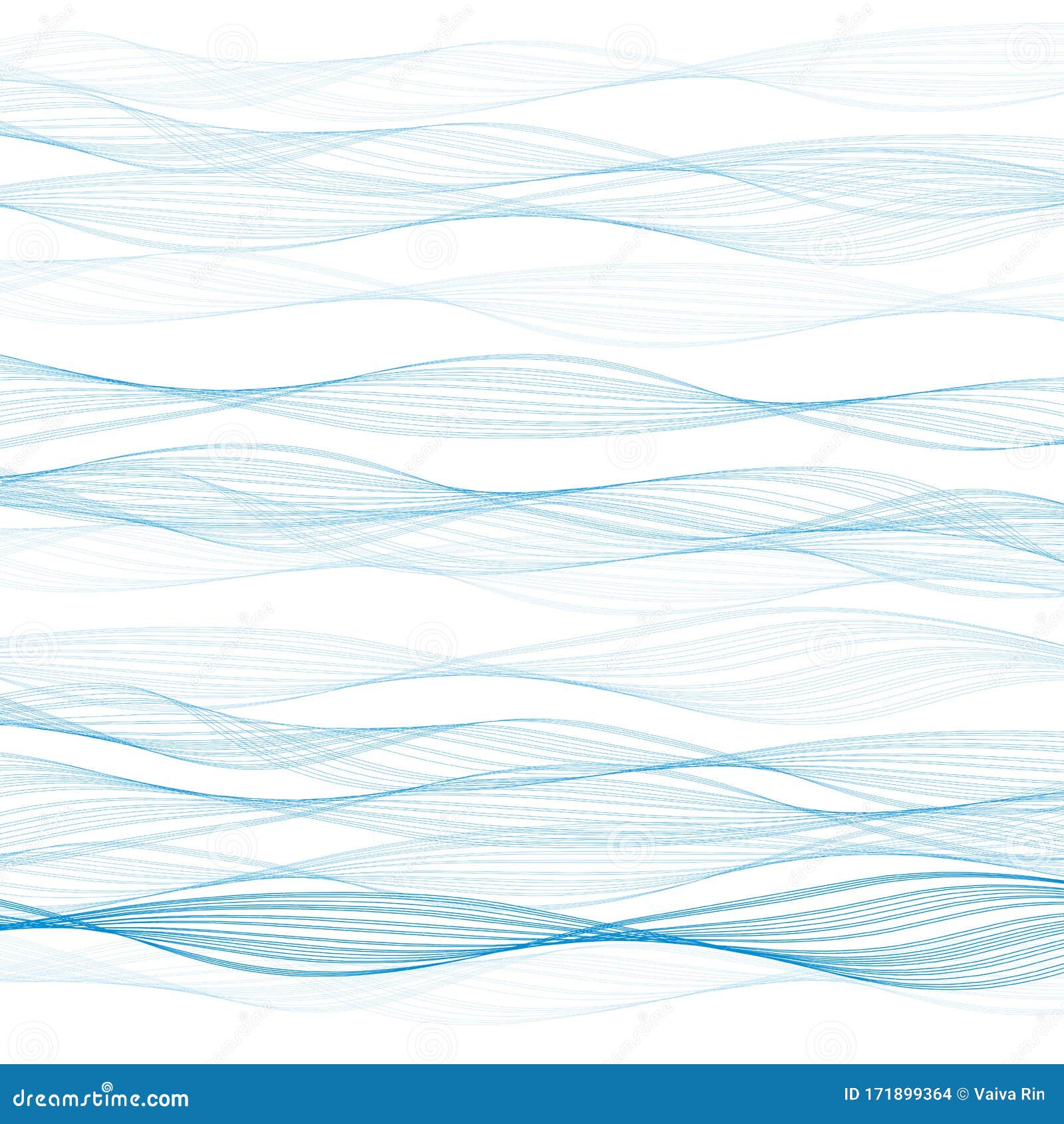 Abstract Horizontal Blue Waves, Sea Illustration, Vector Background ...