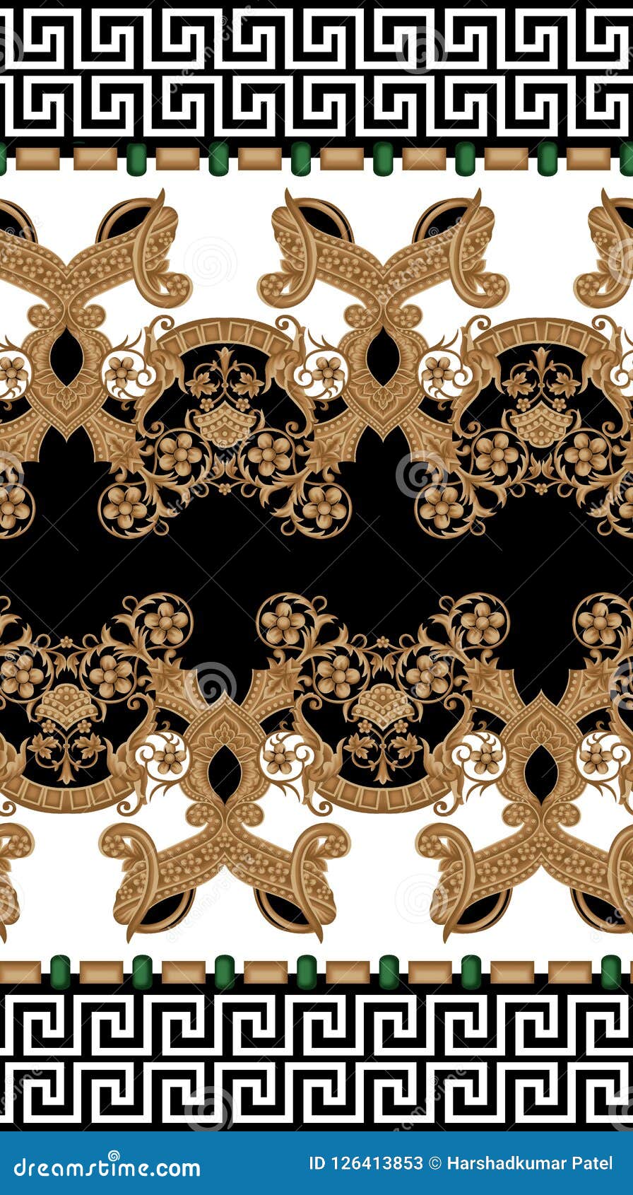 Abstract Horizontal Border Pattern Stock Illustration - Illustration of ...