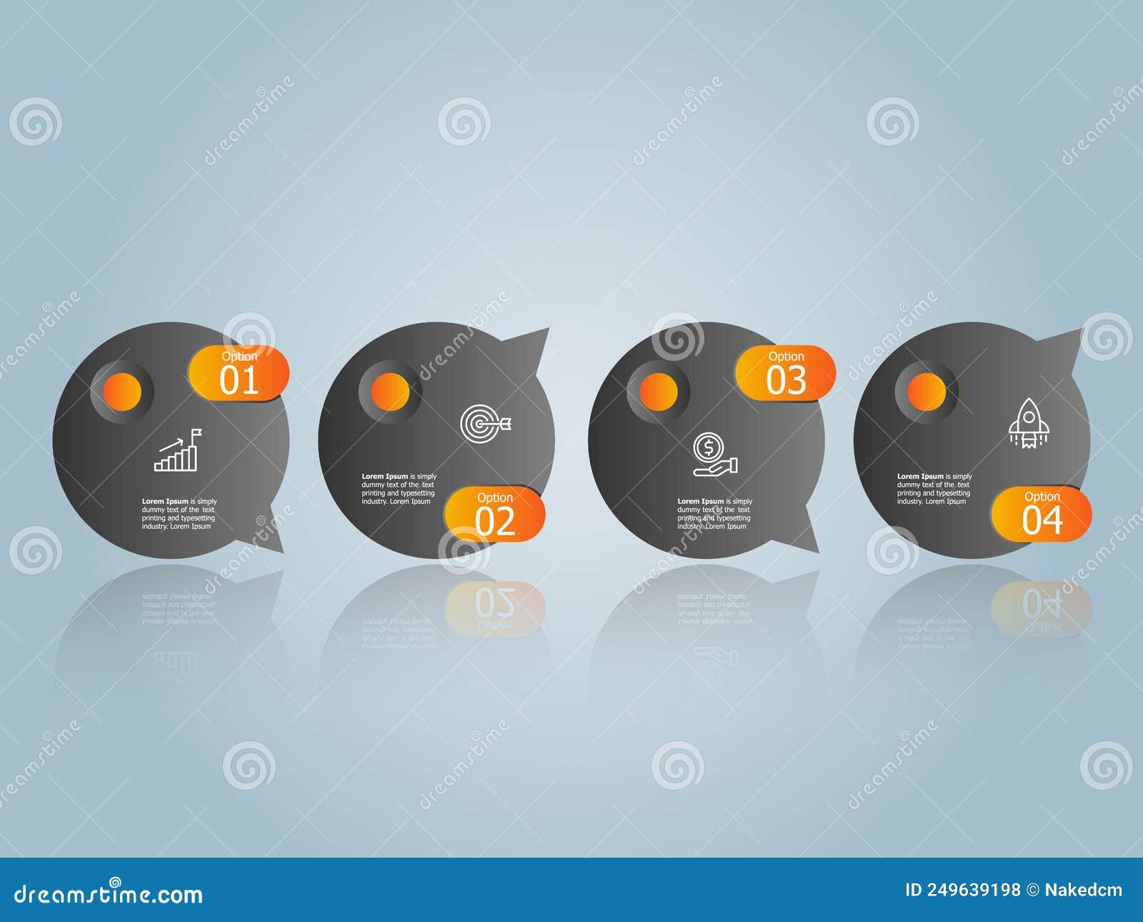 Abstract Horizontal Circle Infographics Element Presentation Stock ...