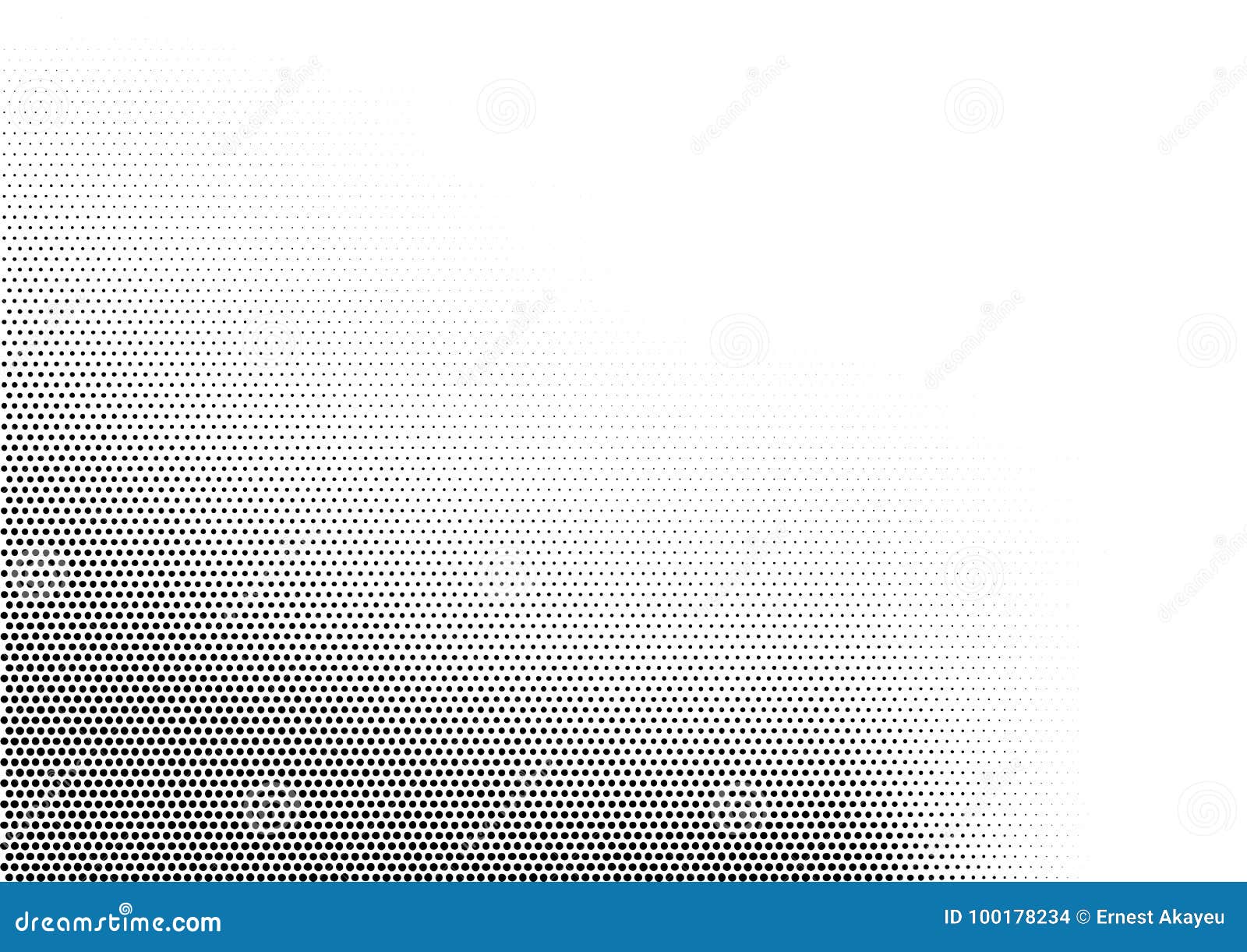 Abstract Horizontal Halftone Monochrome Background with Dots of ...