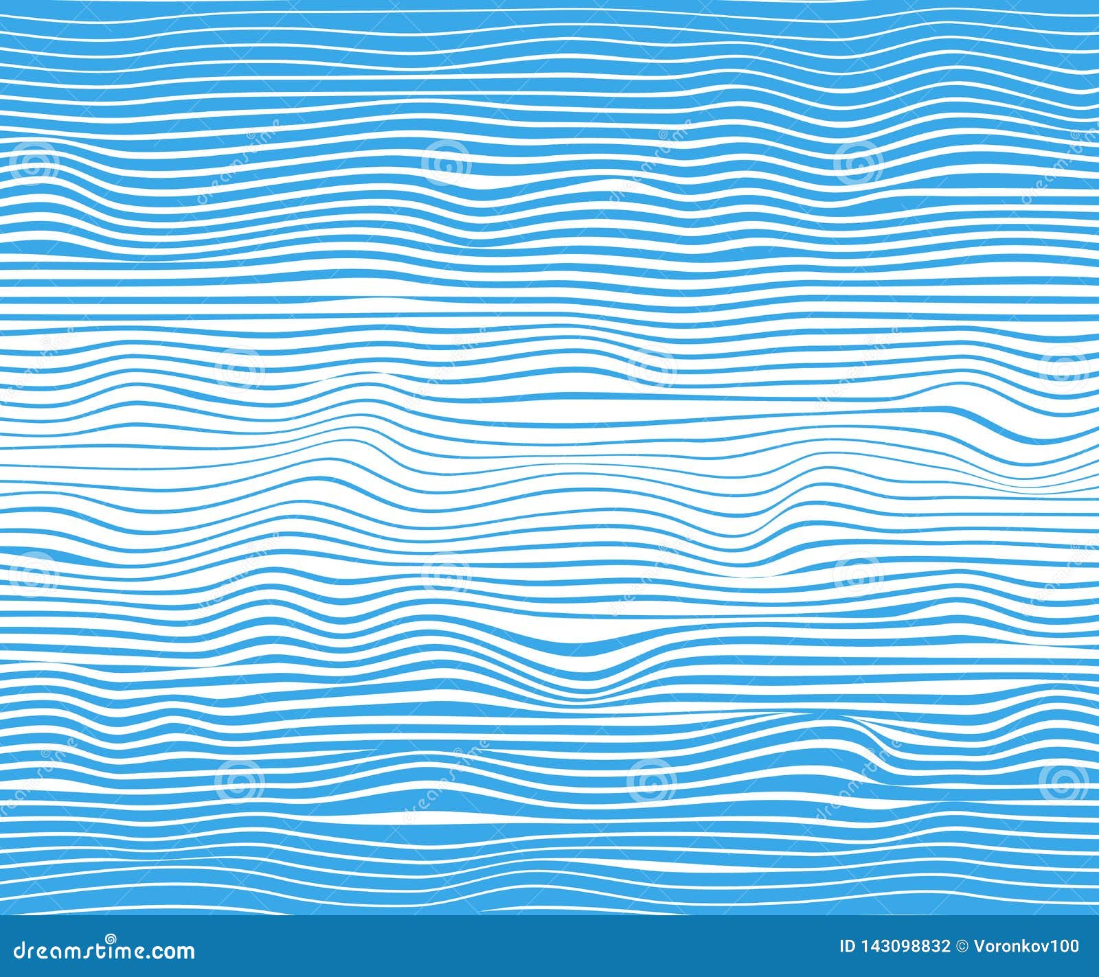 Abstract Horizontal Lines, Blue Wave, Winding. Vector Illustration ...