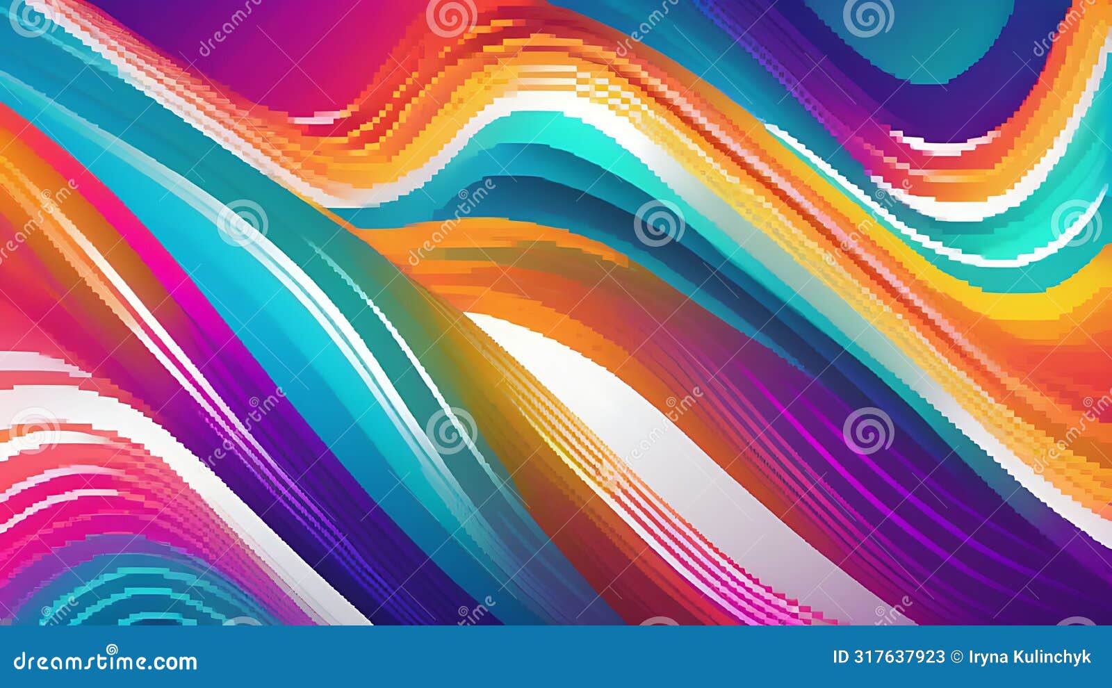 Abstract Horizontal Multicolored Gradient Wave Texture Background ...