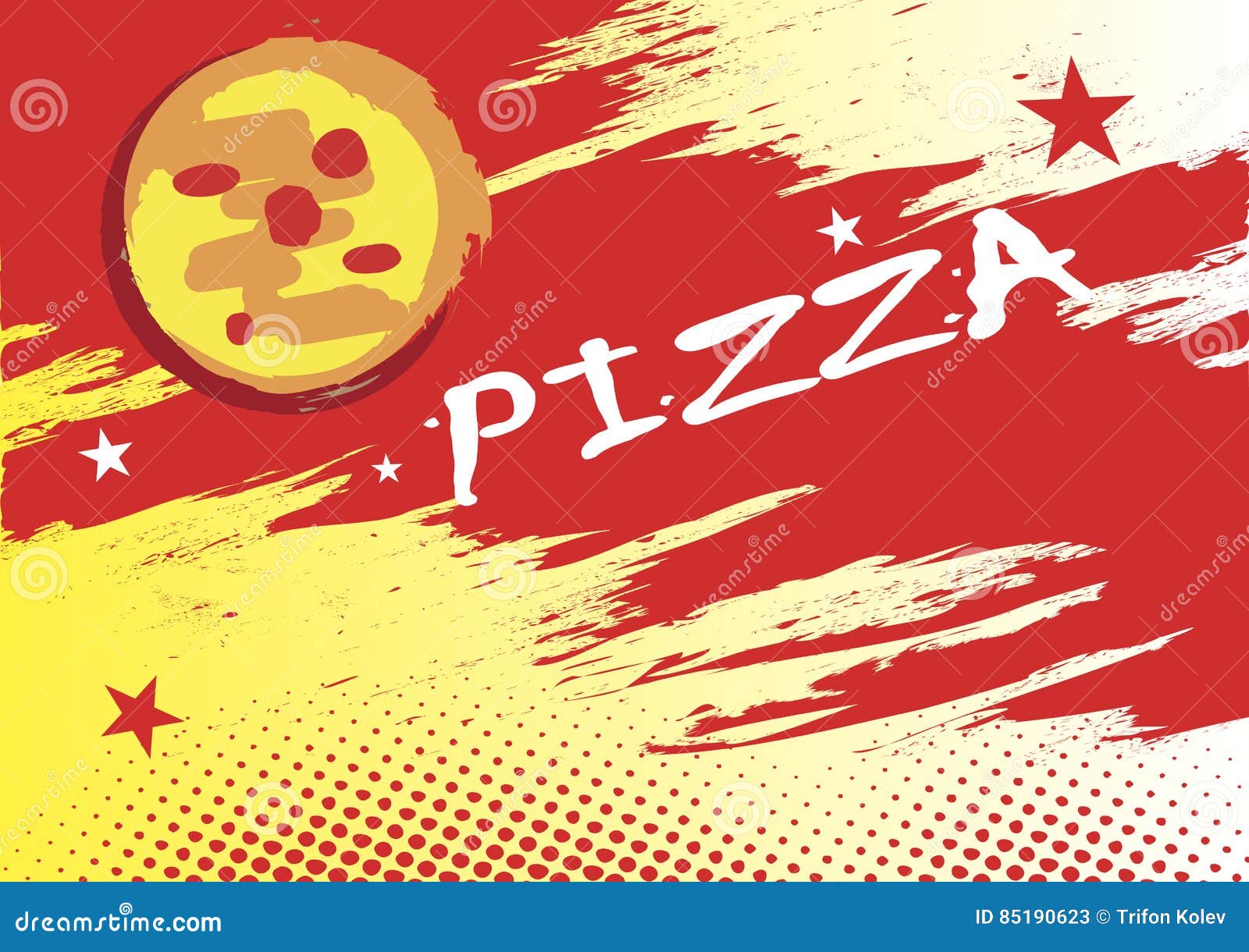 Abstract Horizontal Pizza Banner Stock Vector - Illustration of food ...