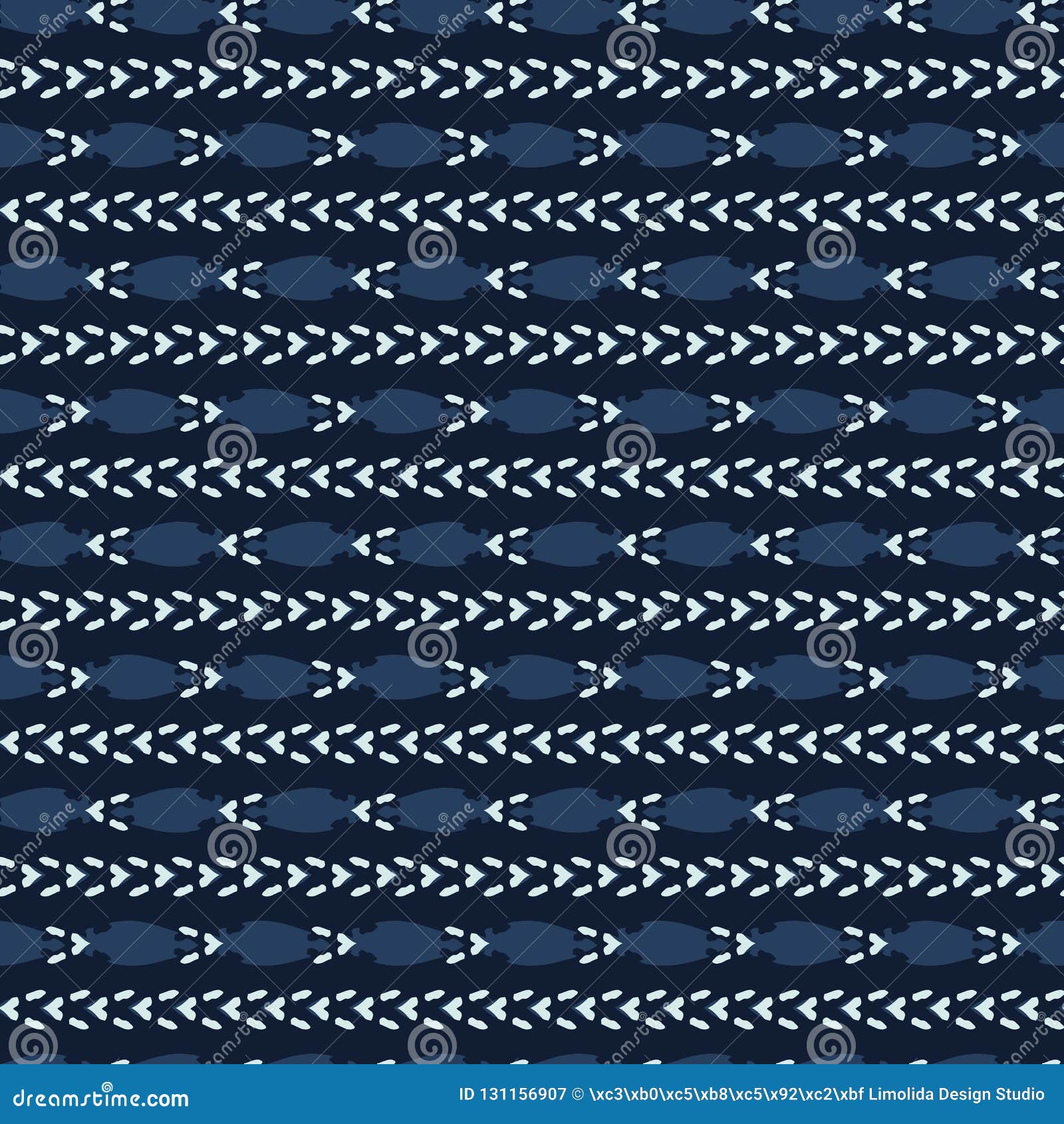 Abstract Horizontal Rope Stripes Pattern Seamless Vector Pattern Indigo ...