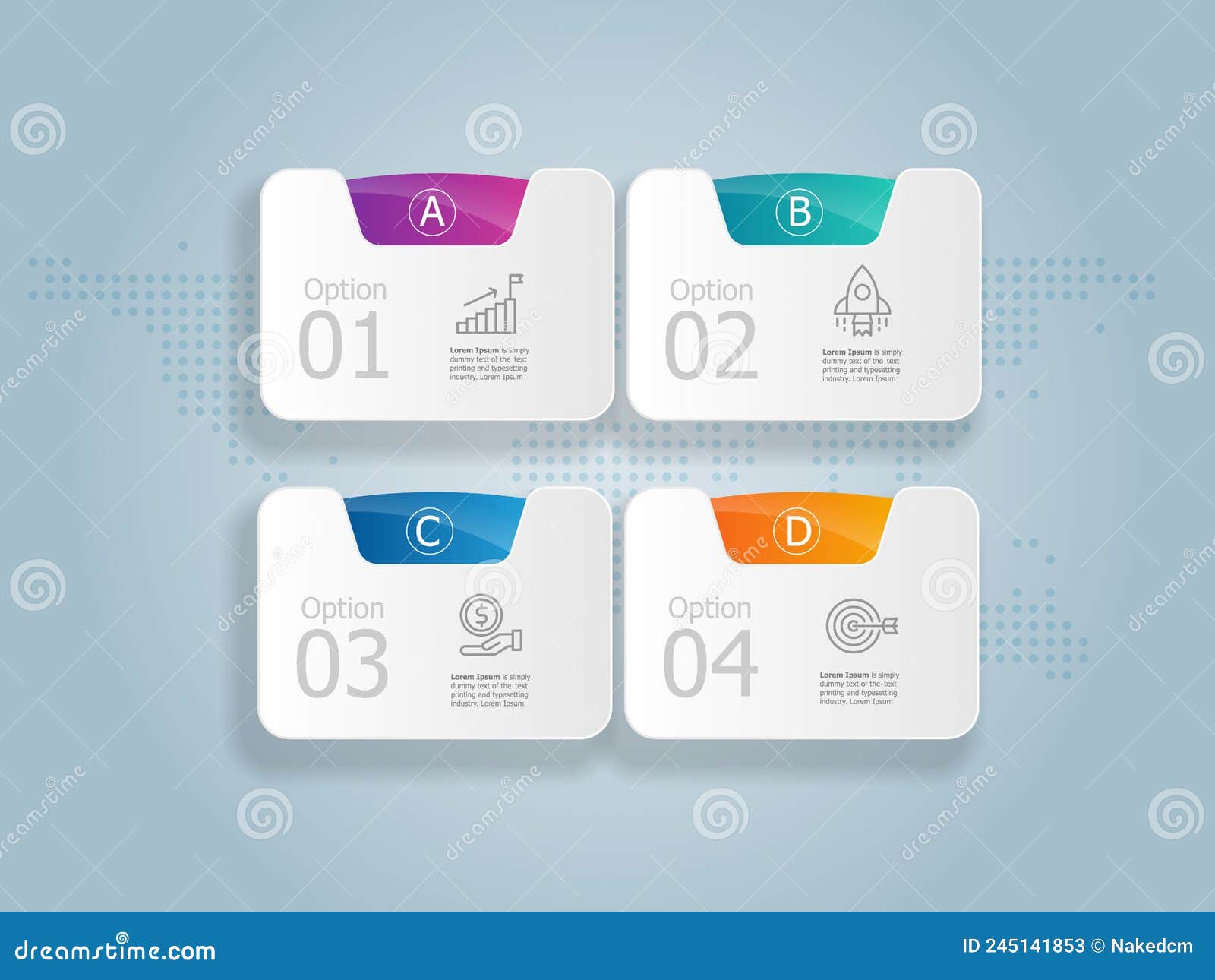 Horizontal Timeline Infographics 4 Steps Vector Illustration ...