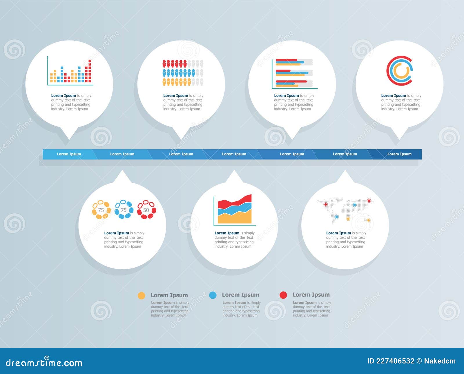 Abstract Horizontal Timeline Infographics Statistics Stock Vector ...