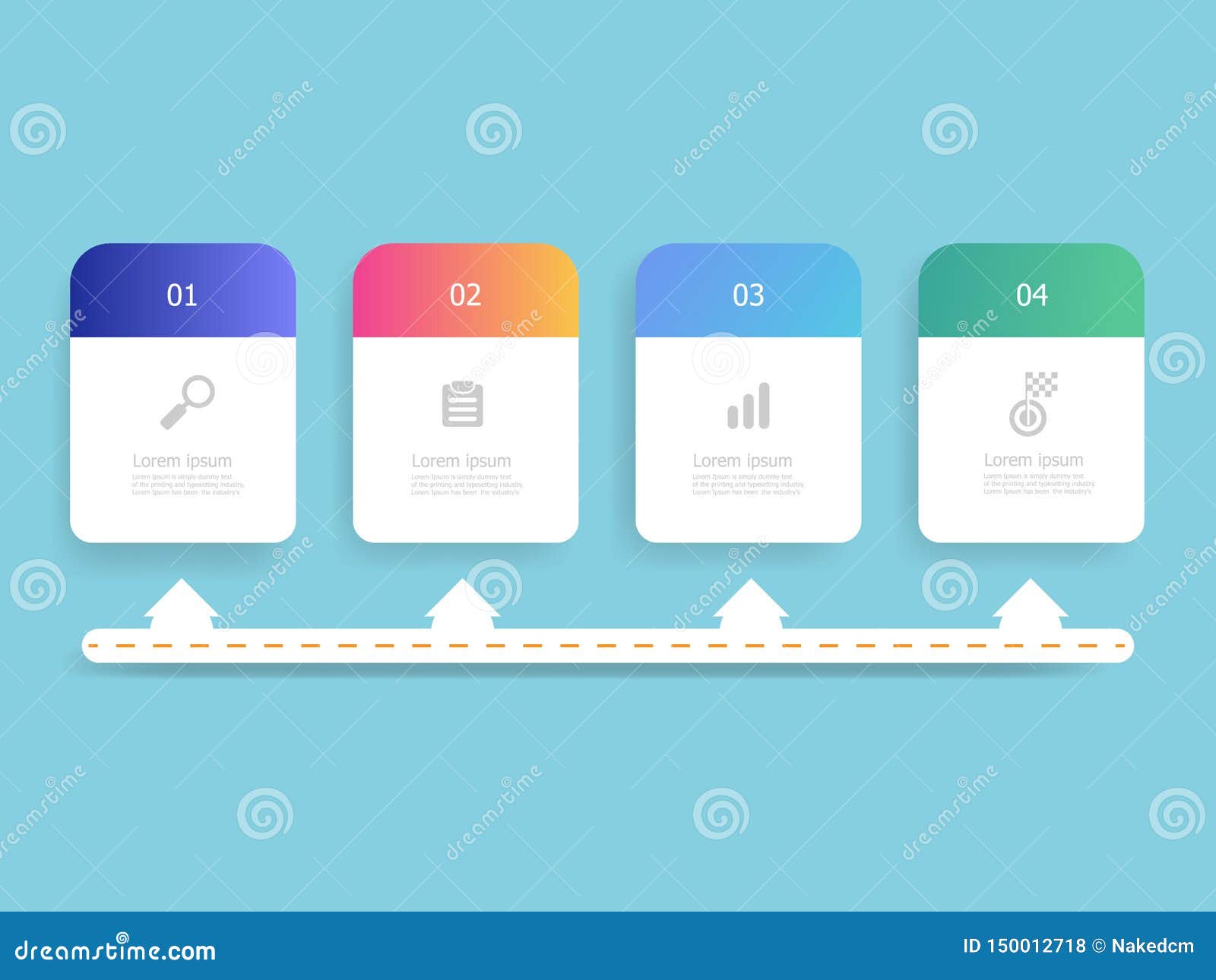 Abstract Horizontal Timeline Infographics 4 Steps Stock Vector ...