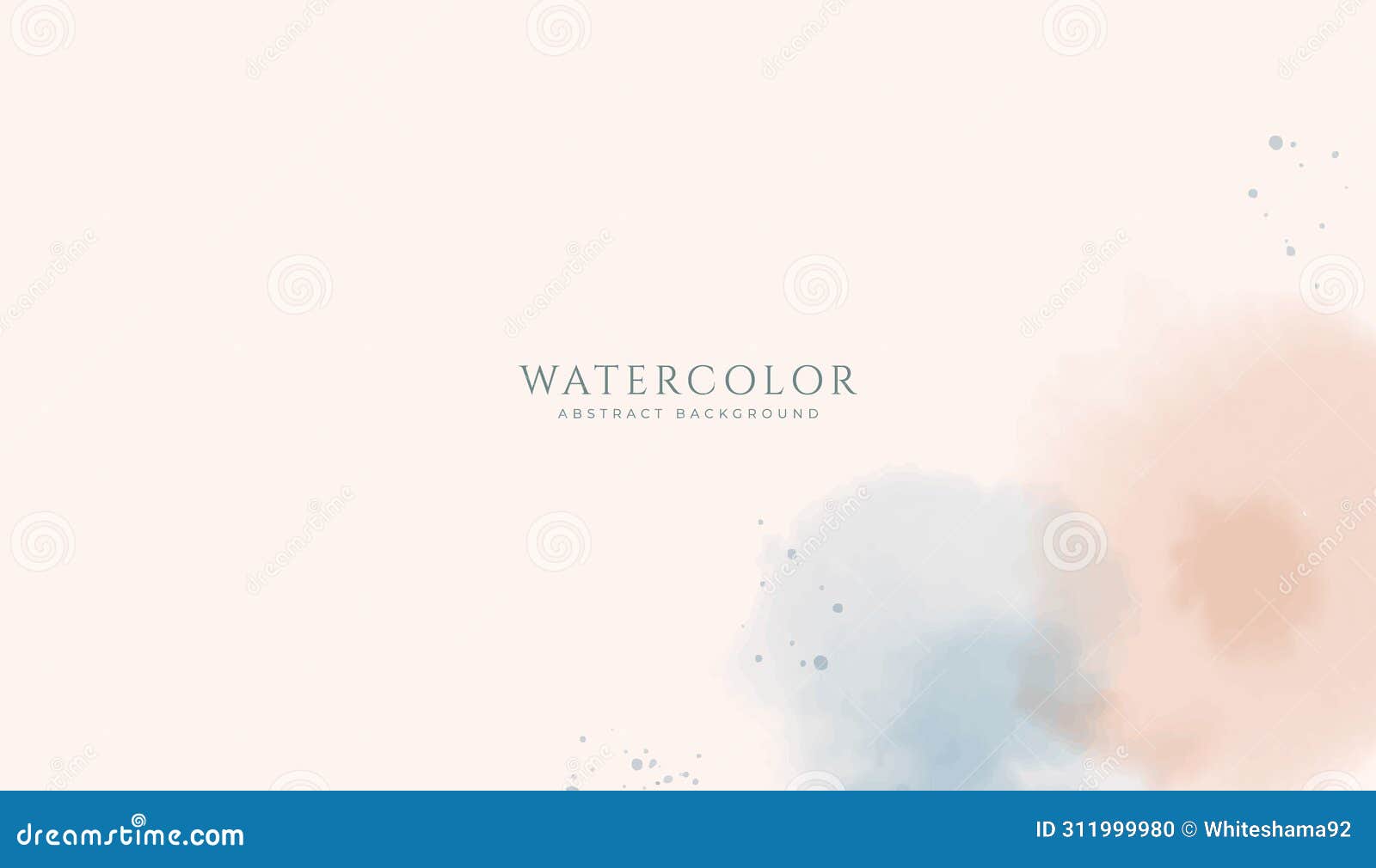 Abstract Horizontal Watercolor Background. Neutral Light Brown Blue ...