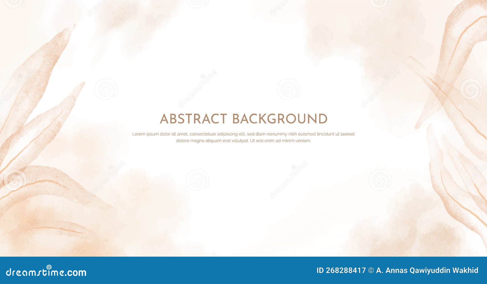 Abstract Horizontal Watercolor Background. Neutral Light Colored Empty ...