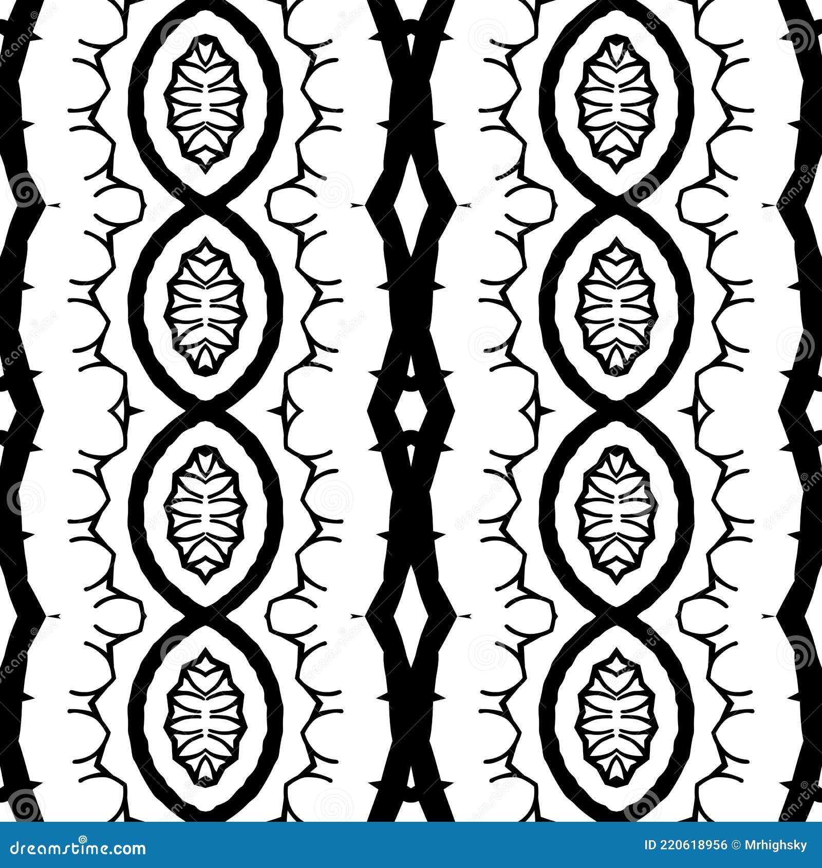 Abstract Horror Vines Seamless Pattern Stock Vector - Illustration of ...