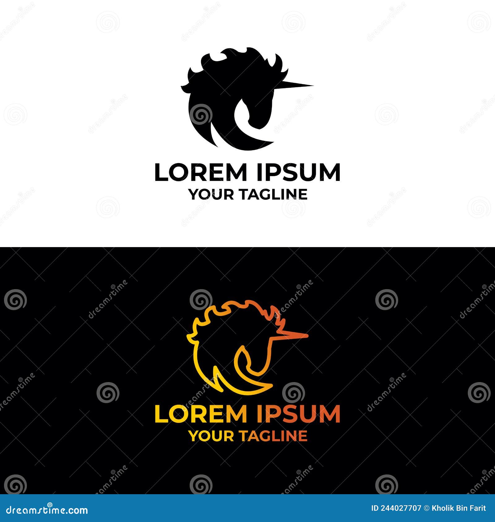 Abstract Horse Logo Vector Design Template Stock Vector - Illustration ...