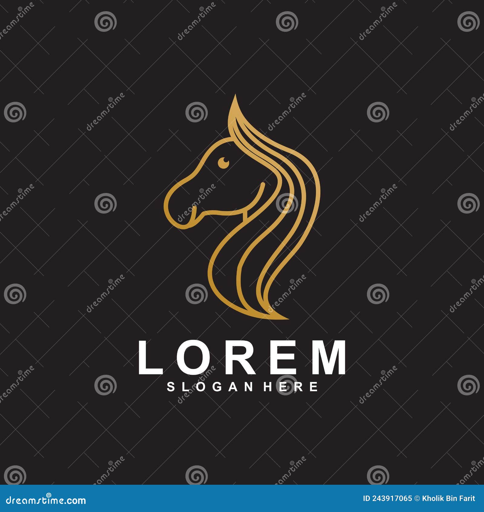 Abstract Horse Logo Vector Design Template Stock Vector - Illustration ...