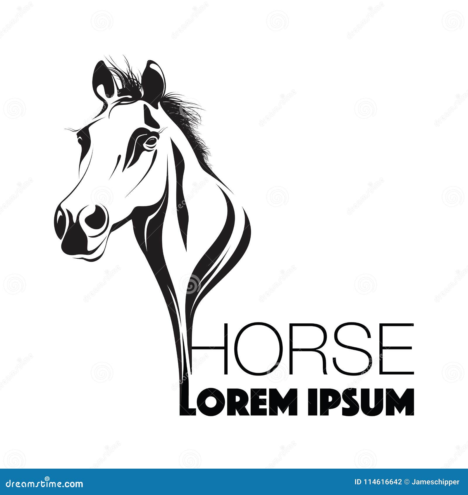 Abstract horses head stock vector. Illustration of outline - 114616642