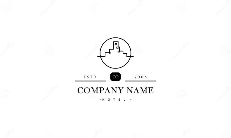 Abstract Hotel Vector Logo Image Stock Vector - Illustration of linear ...