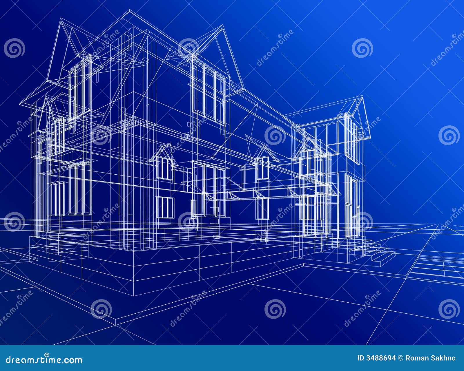 Abstract House Construction Stock Illustration - Illustration of house ...