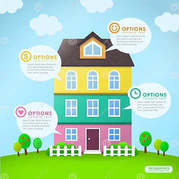 Abstract House Infographics Design Stock Vector - Illustration of ...
