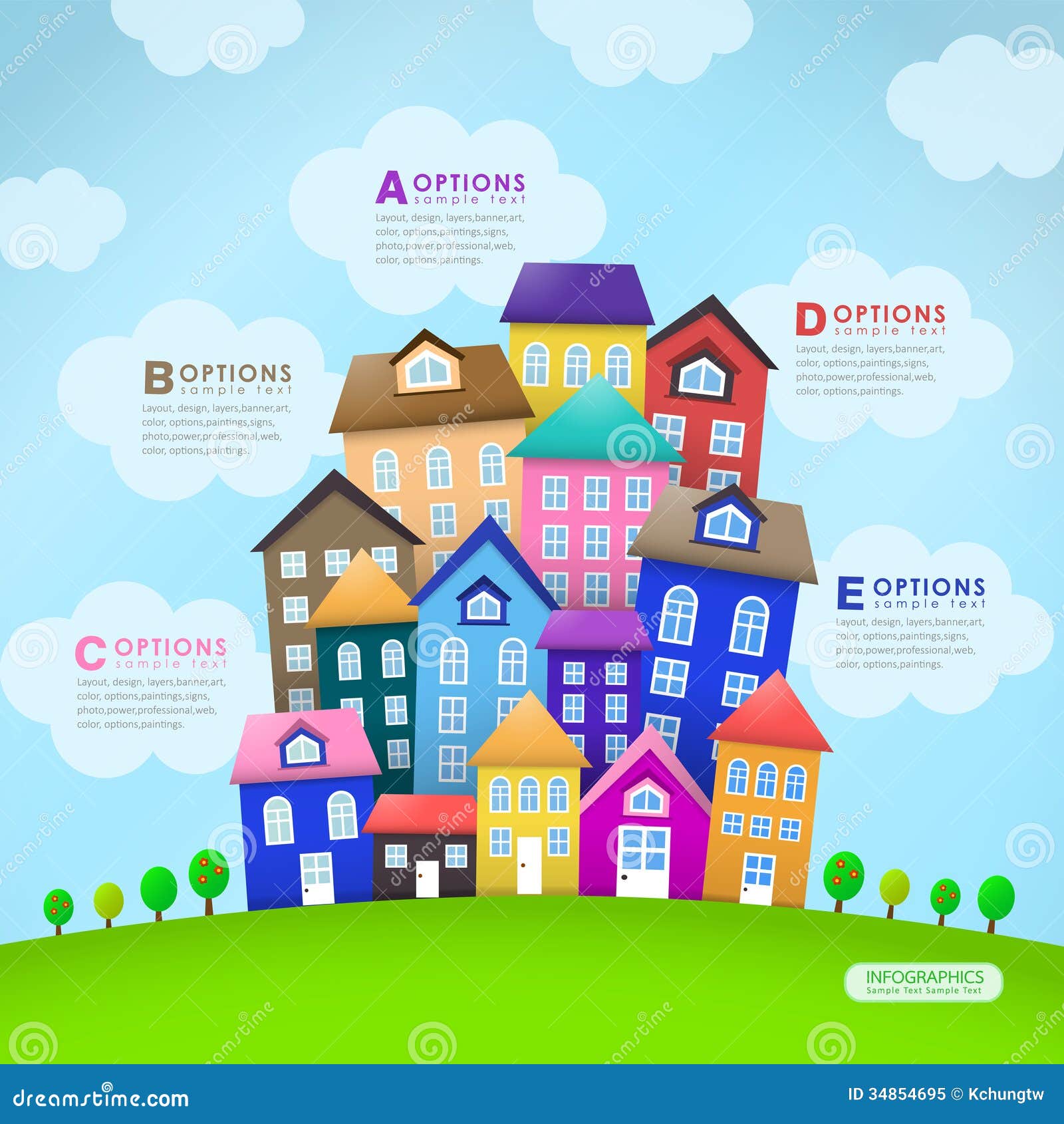 Abstract House Infographics Design Stock Vector - Illustration of ...