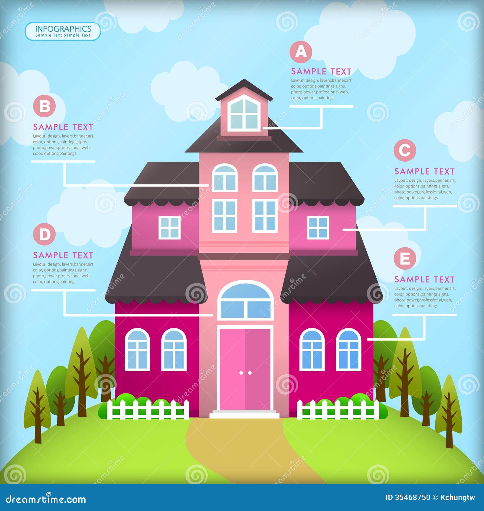 Abstract House Infographics Stock Vector - Illustration of element ...