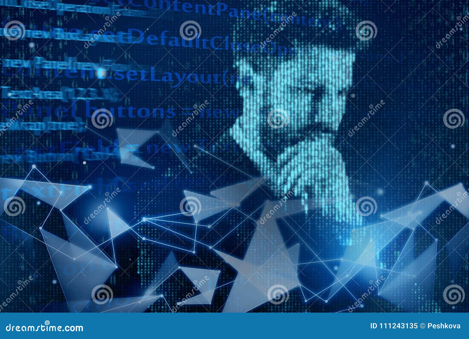 Abstract HTML Background with Digital Male Stock Illustration ...