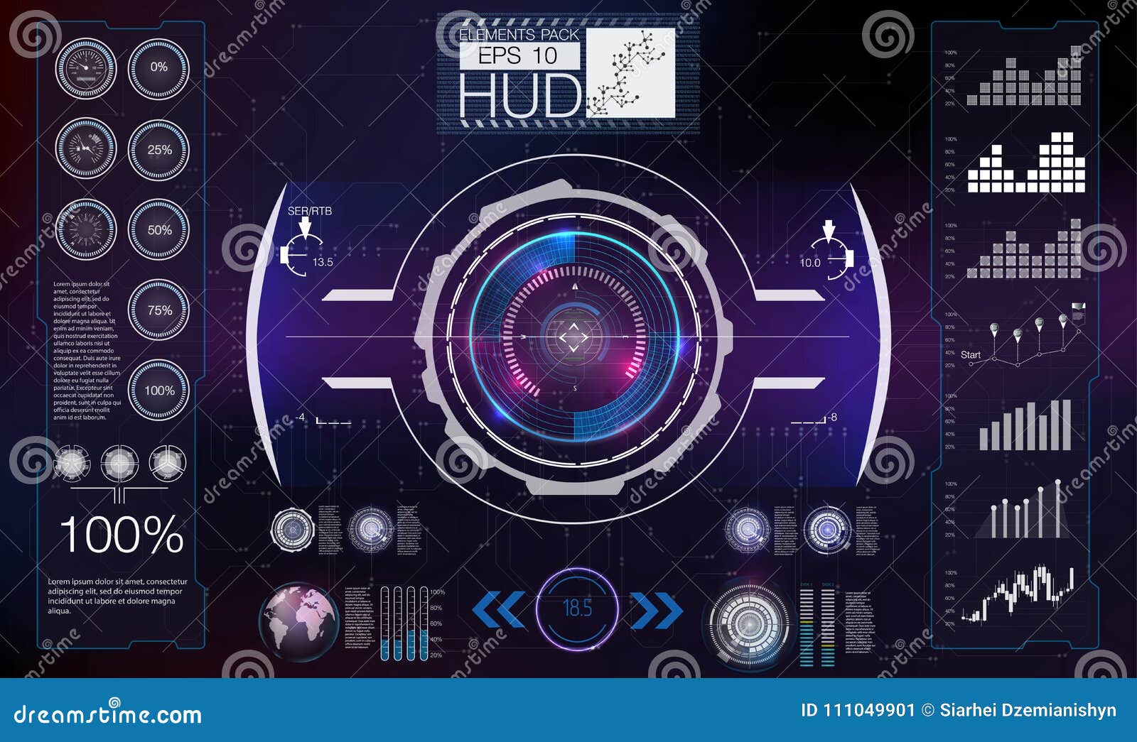 Abstract HUD. Futuristic Sci Fi Modern User Interface Set Stock Vector ...