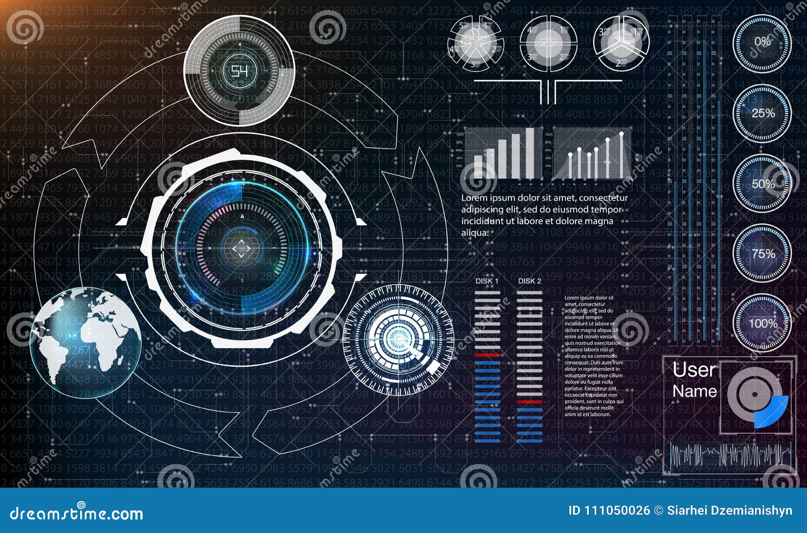 Abstract HUD. Futuristic Sci Fi Modern User Interface Set Stock Vector ...