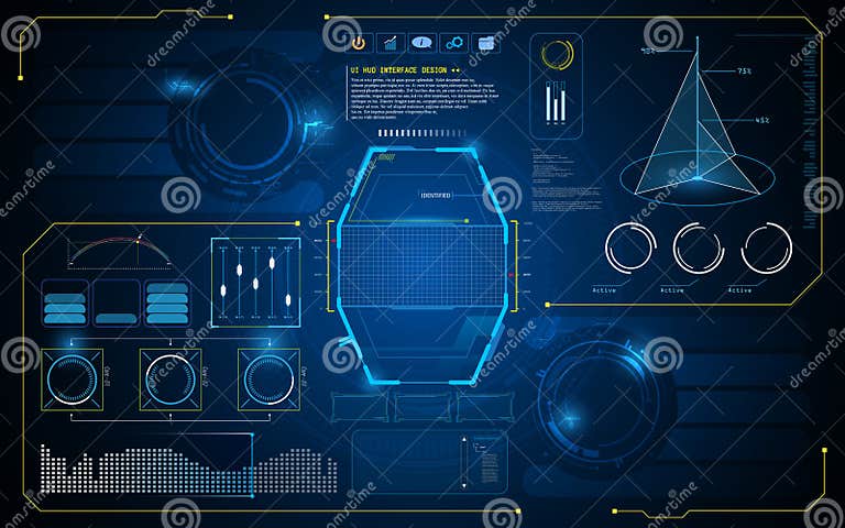 Abstract HUD Interface UI Future Virtual Artificial Intelligence ...