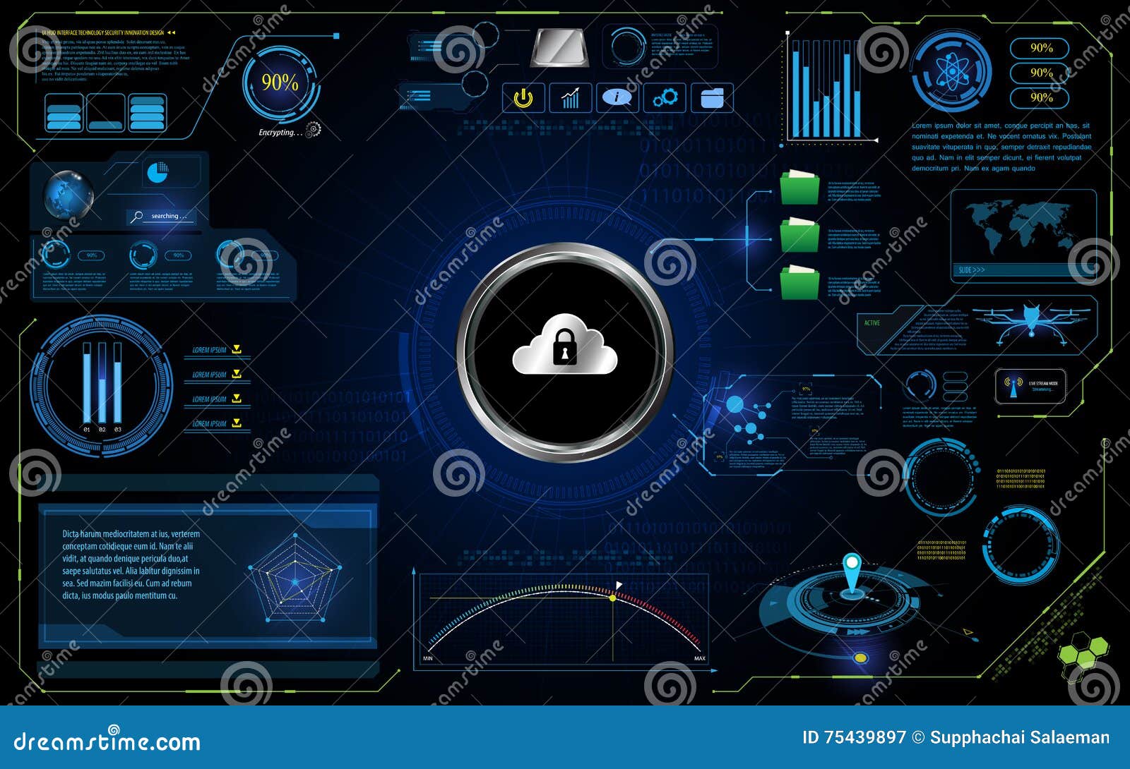 Abstract HUD Interface UI Technology Security Innovation Concept ...