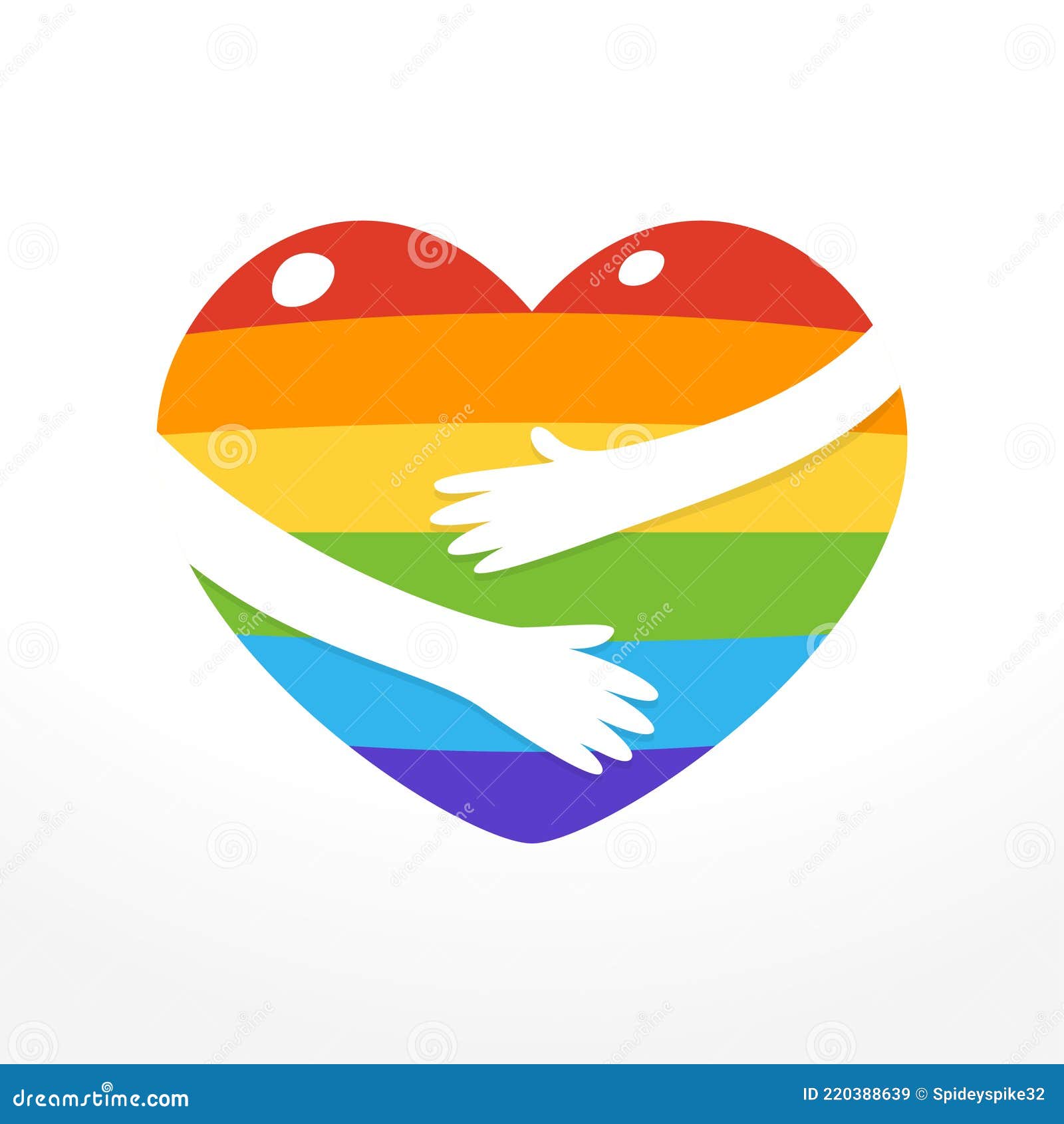 An Abstract Hug on the Pride Heart. Isolated Vector Illustration Stock ...