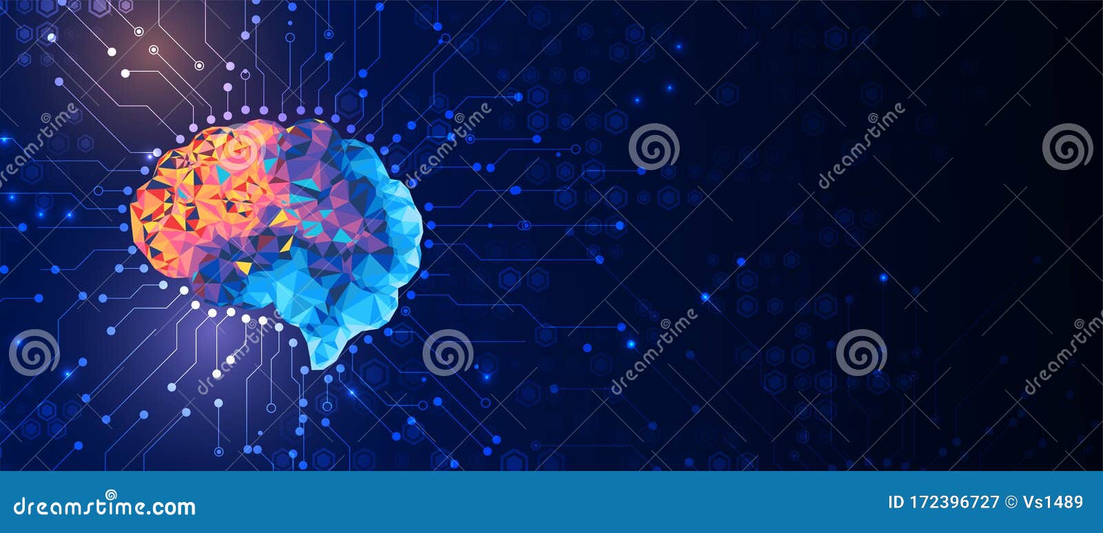 Abstract Human Brain. Artificial Intelligence Technology. Science ...