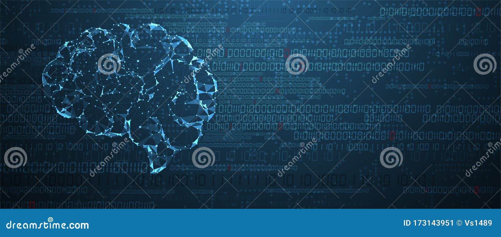 Abstract Human Brain. Artificial Intelligence Technology. Science ...