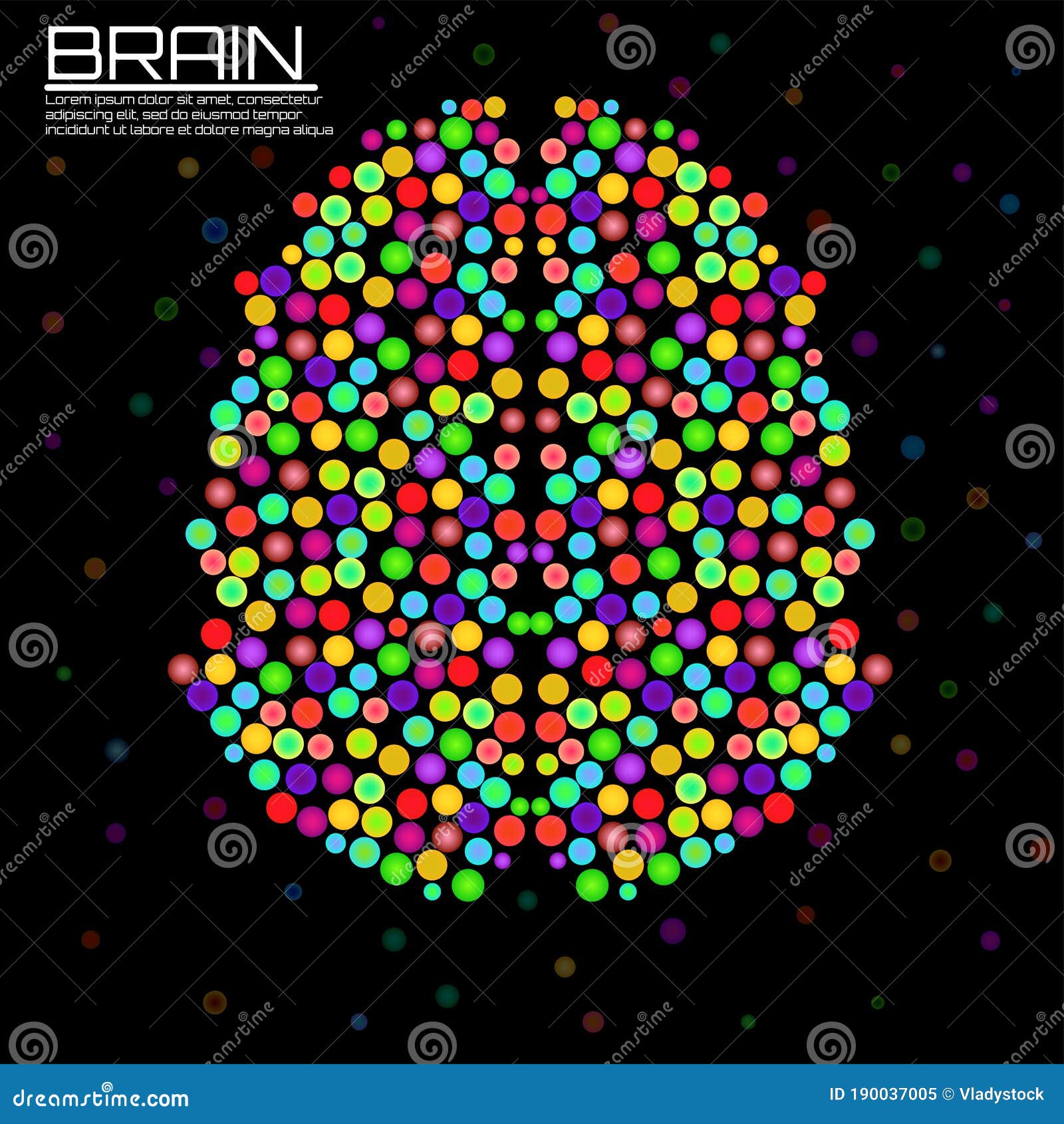 Abstract Human Brain with Colorful Circles. Creative Concept Stock ...