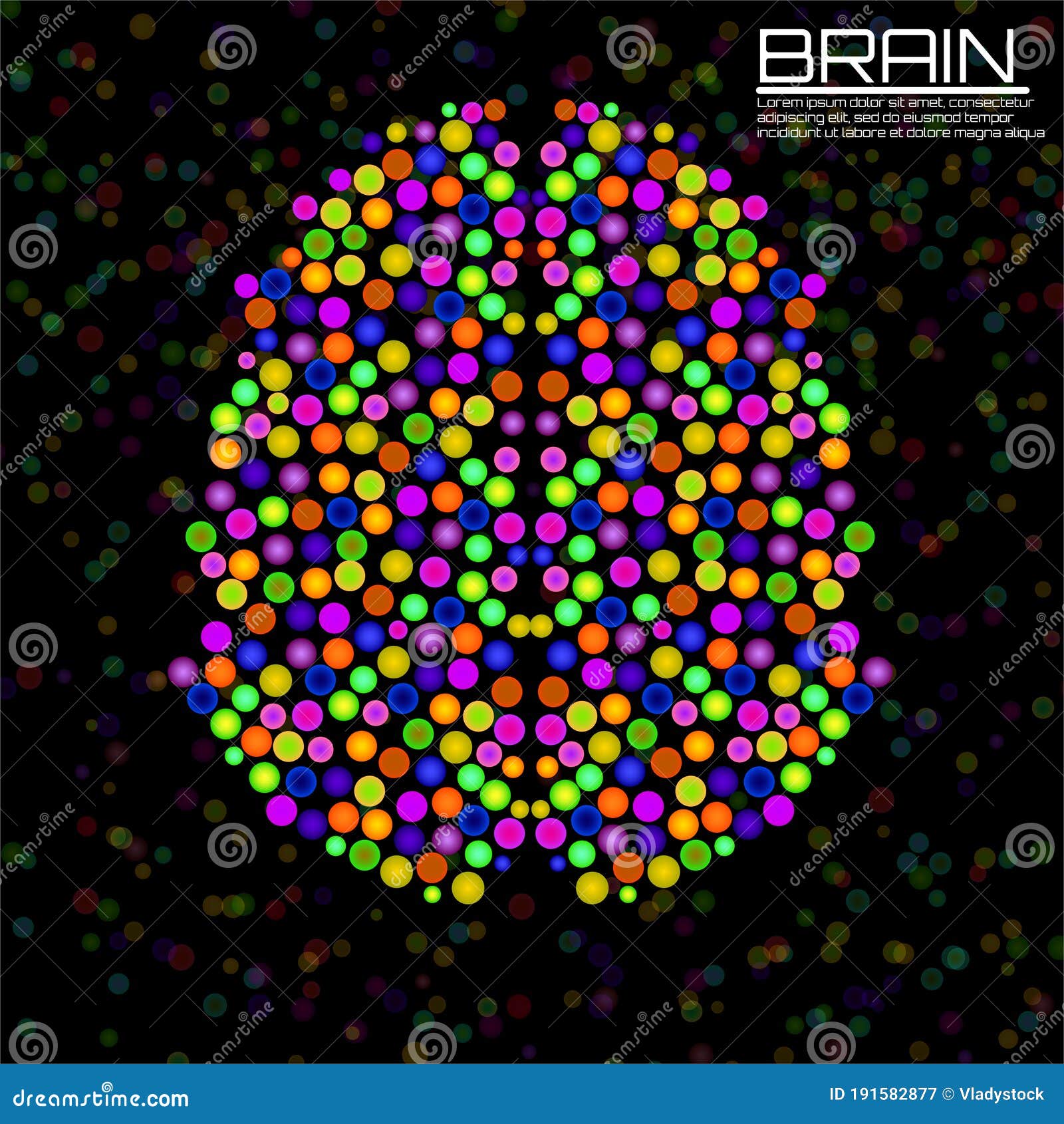 Abstract Human Brain with Colorful Circles Stock Image - Image of ...