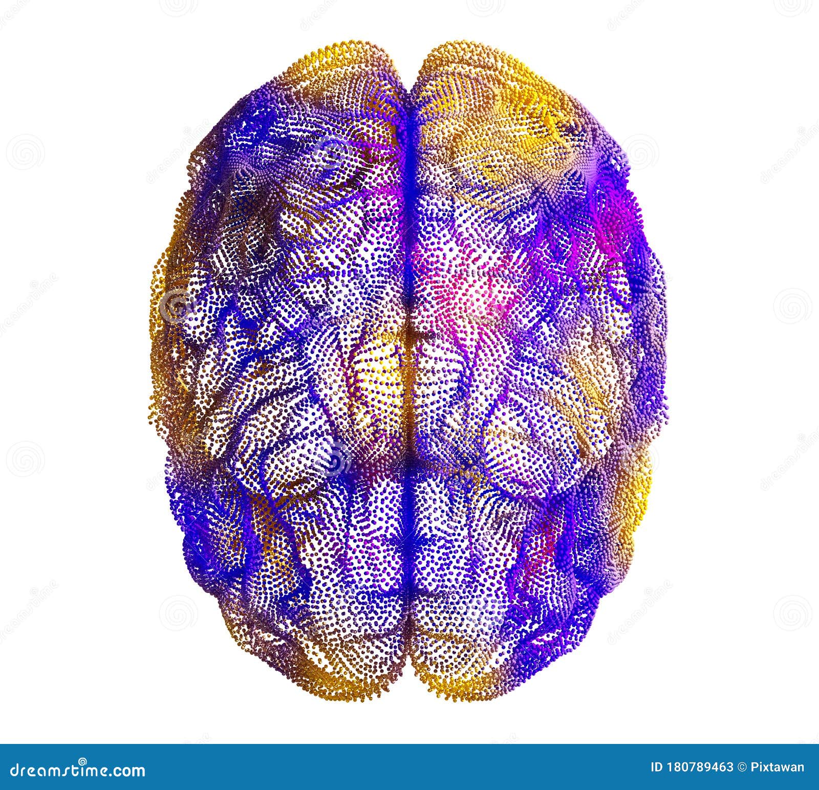 Abstract Human Brain Colorful Dots Stock Illustration - Illustration of ...