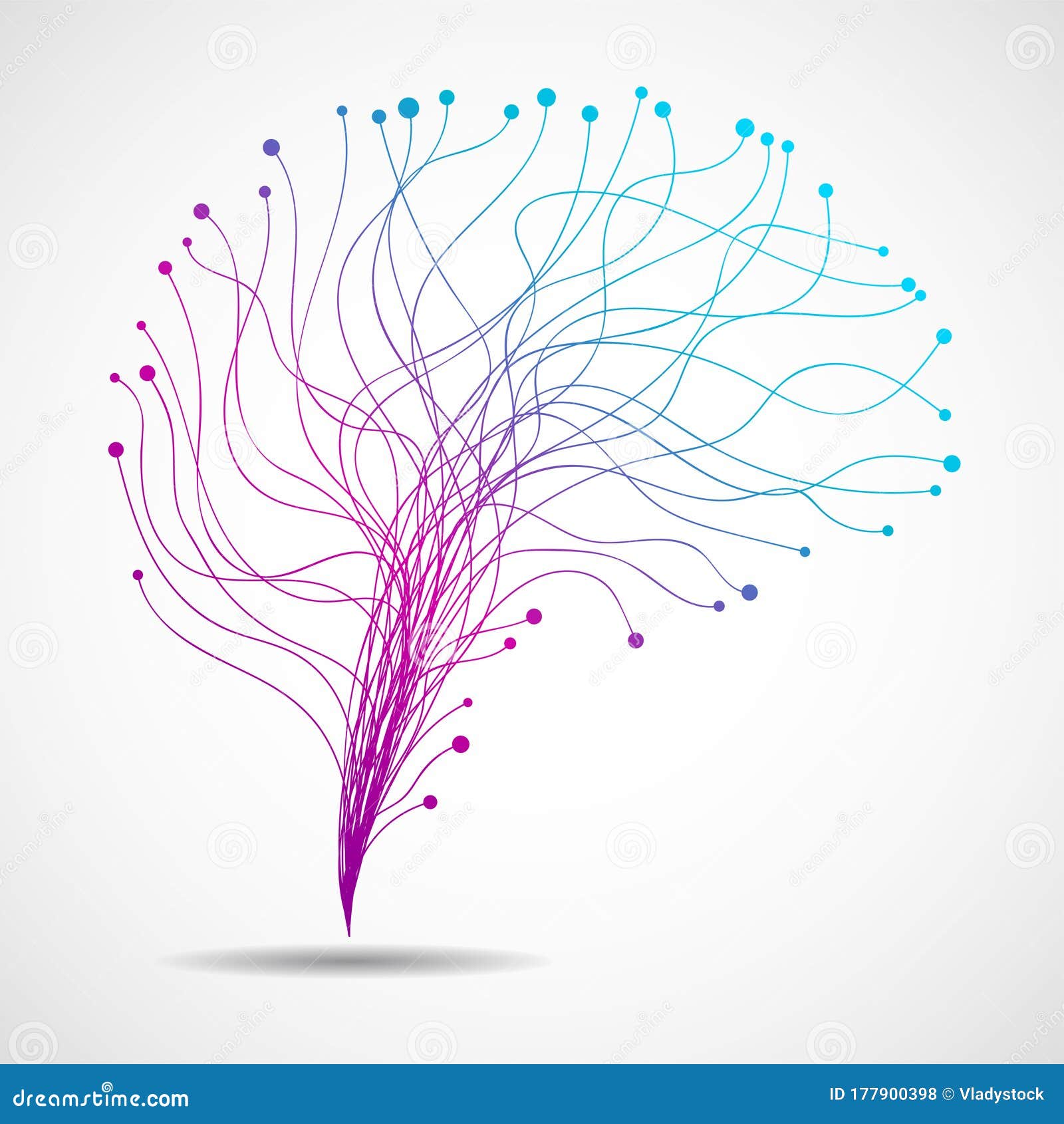 Abstract Human Brain of Colorful Lines Stock Illustration ...