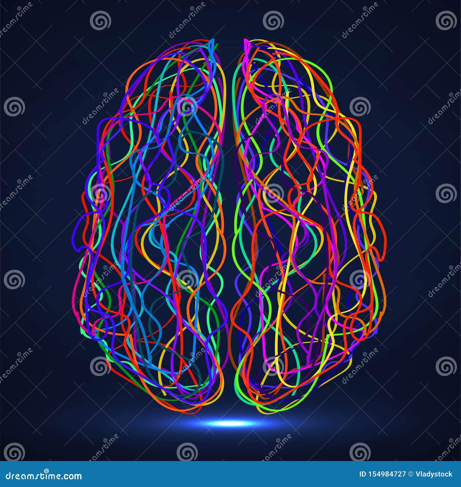 Abstract Human Brain of Colorful Striples and Lines Stock Vector ...